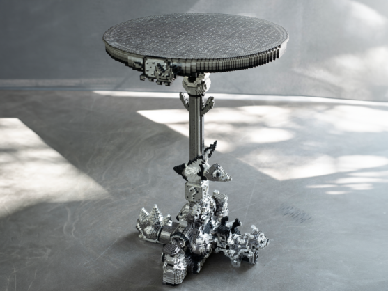 Neodymium, 3D-printed polyamide, stainless steel